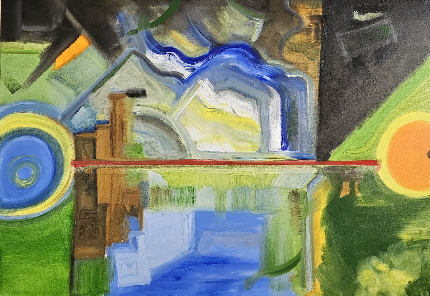 The red thread by Lisa Smith (2025) : Painting Acrylic, Oil on Canvas ...