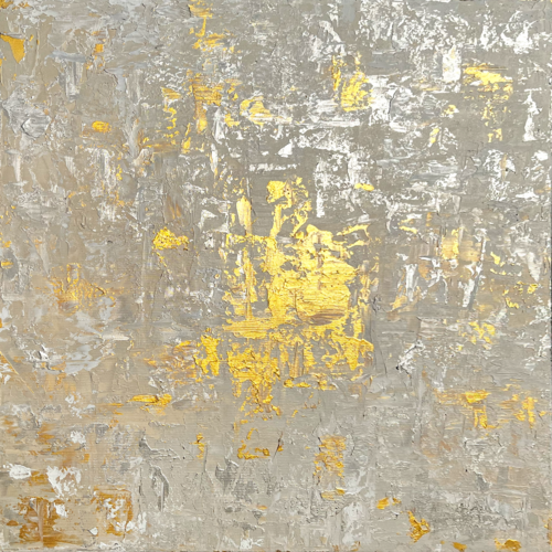 Yin no. 1 in gold, silber und weiß antik-anmutend wird abstrakt / Hotel ...