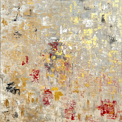 Gold, silber, rot und schwarz modern antik-anmutend wird abstrakt ...