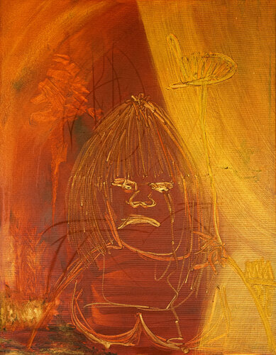 Vor den Vorhang 2/ In Front of the Curtain 2 von Susanna Andreini (2022): Malerei Öl auf ...