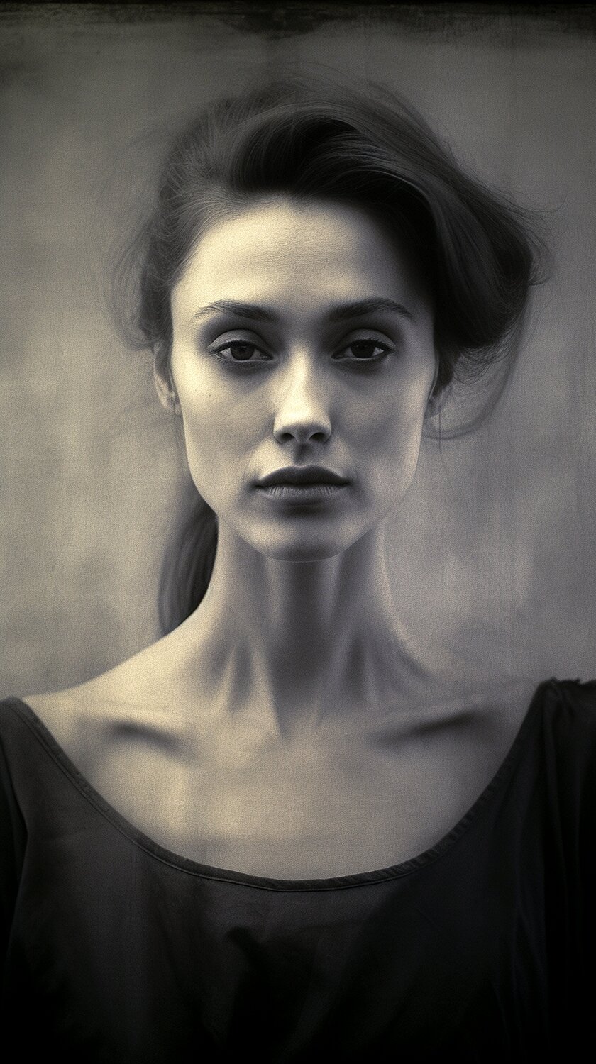 Black and White Photo Realistic Generative Portraiture - Amelia by Paul ...