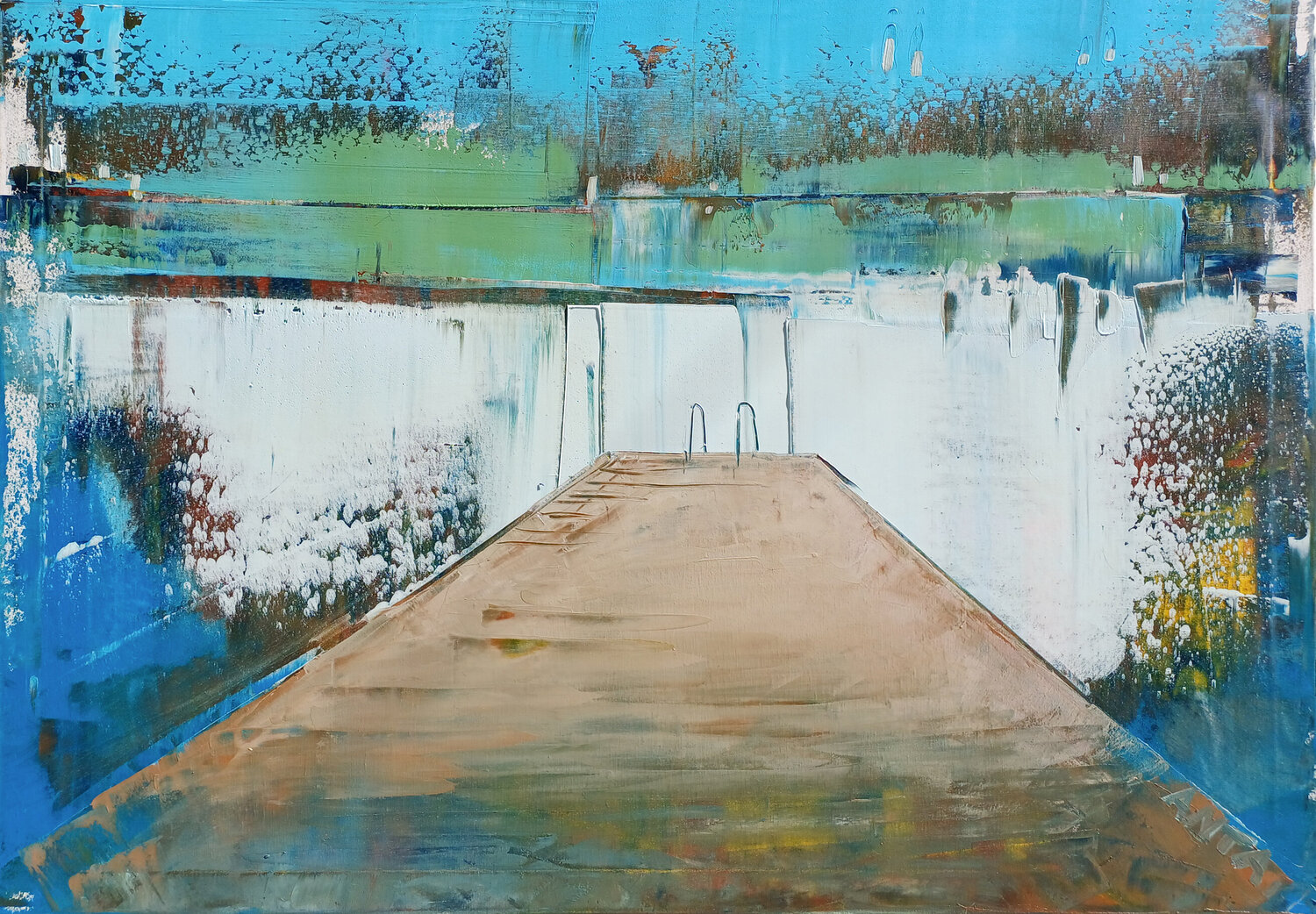 Oil painting, canvas art, stretched, "Landscape 10" by Karina Antonczak ...