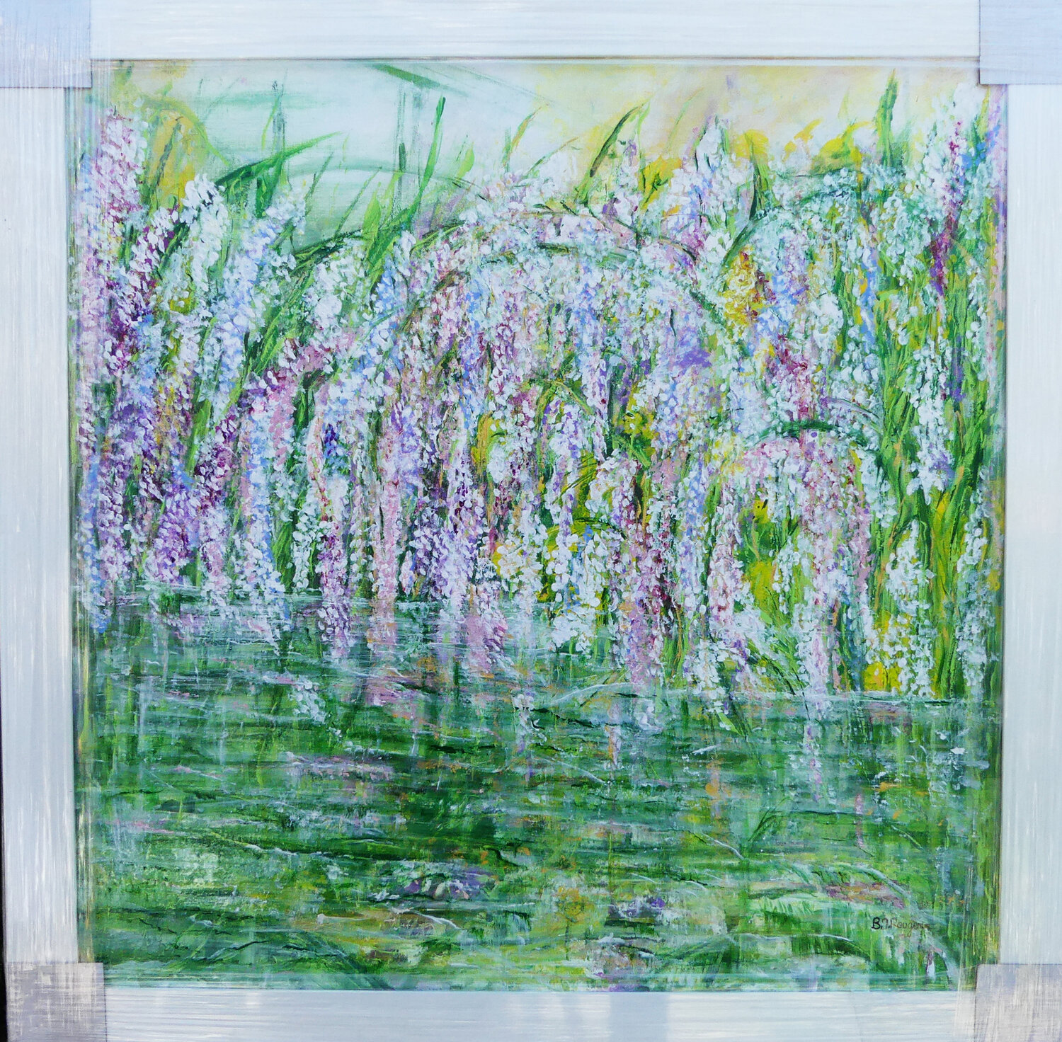 N° 378 Glycines sur un plan d'Eau de B - Jade ROUGERIE de CASAMAYOR (1999): Pintura Acrílico en ...