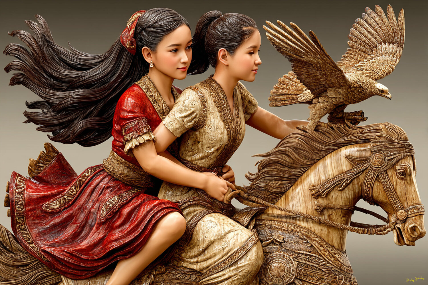 Early 16th century. Princesses Diwa and Hiraya, daughters of Rajah ...