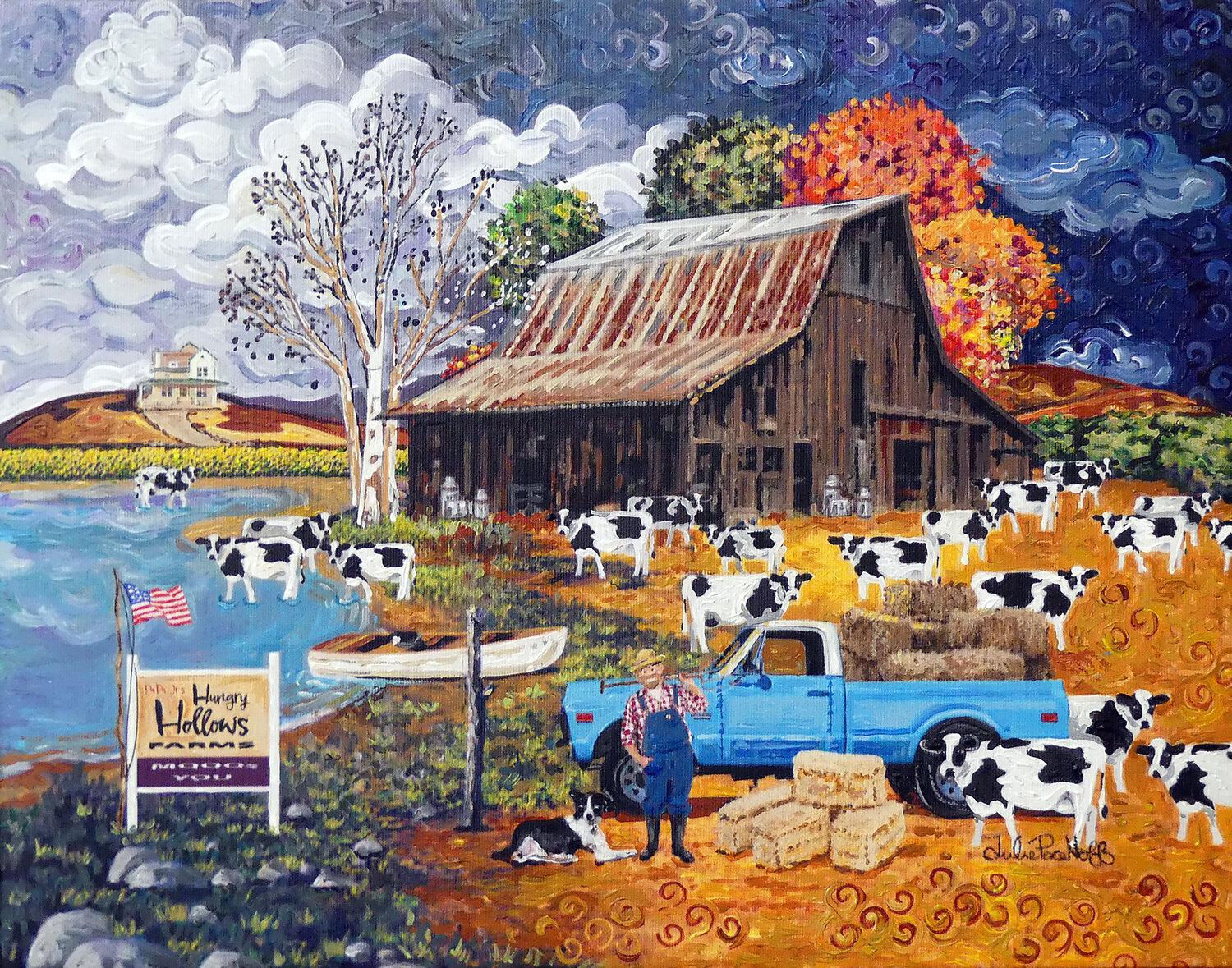 PaPa Jr's Barn by Julie Pace Hoff (2023) : Painting Acrylic on Canvas ...