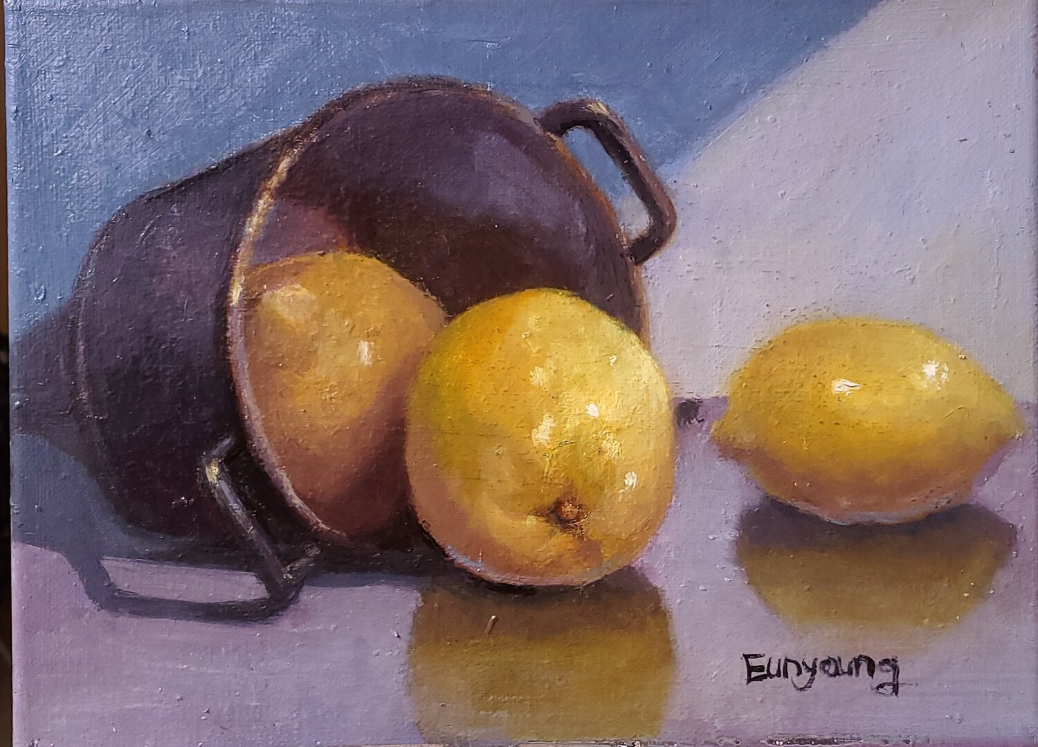 Lemon still life de Eunyoung Yun (2023): Pintura Óleo en Lienzo - Singulart
