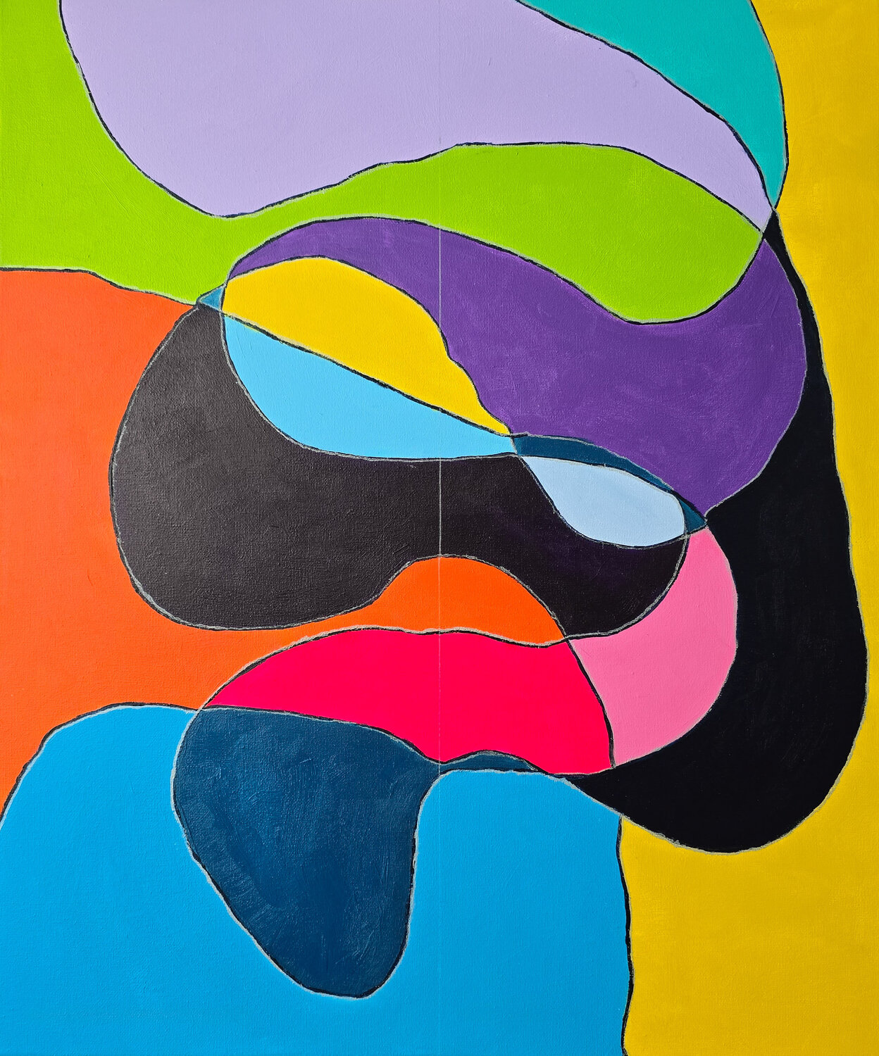 Three Lines by Mieke Van Cauter (2025) : Painting Acrylic, Ink on ...