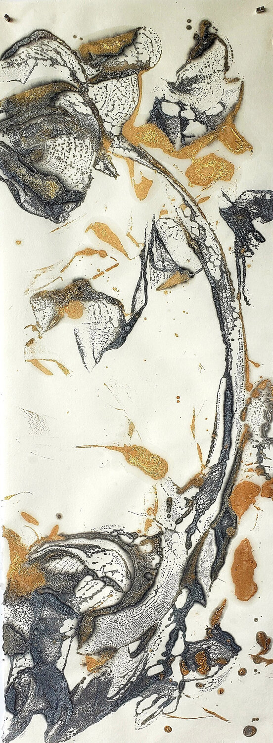 Fleur II von Birgit Huttemann-Holz (2023): Werk auf Papier Wachs auf ...