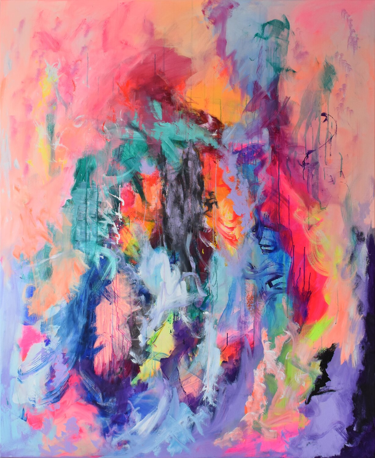 Dancing Around Fire by Sebastian Merk (2022) : Painting Acrylic on ...