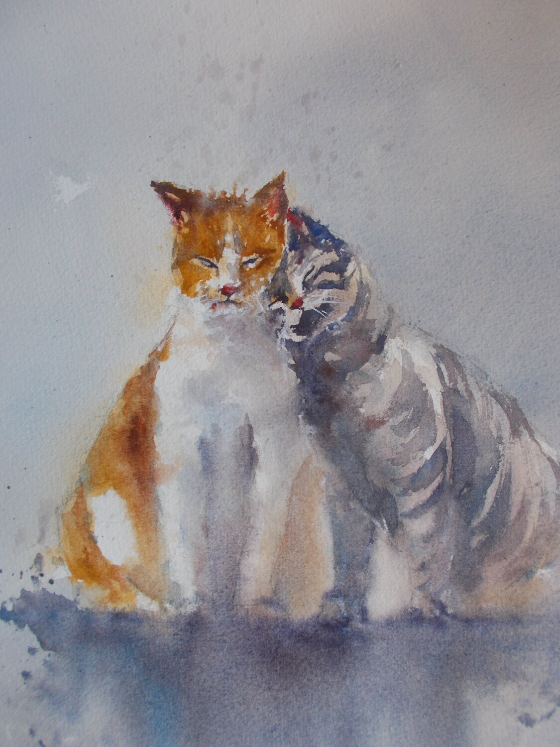 cats in love by Giorgio Gosti (2022) : Painting Watercolor on Paper ...