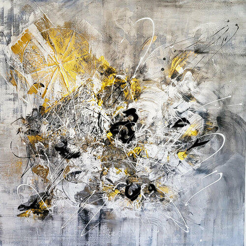 Awakening by Simone Monney (2022) : Painting Acrylic, Collage on Canvas ...