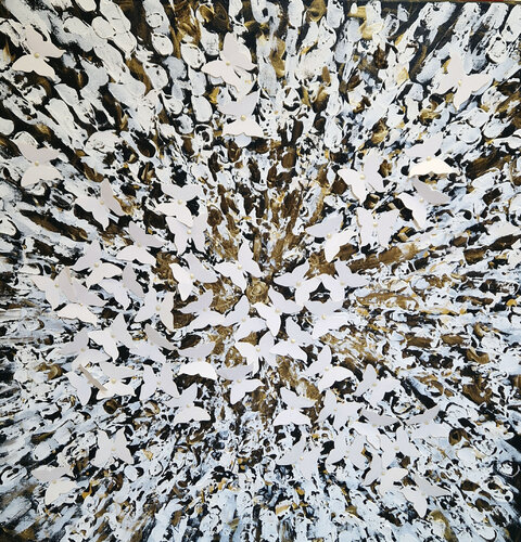 metamorphose by Simone Monney (2023) : Painting Acrylic, Collage on ...