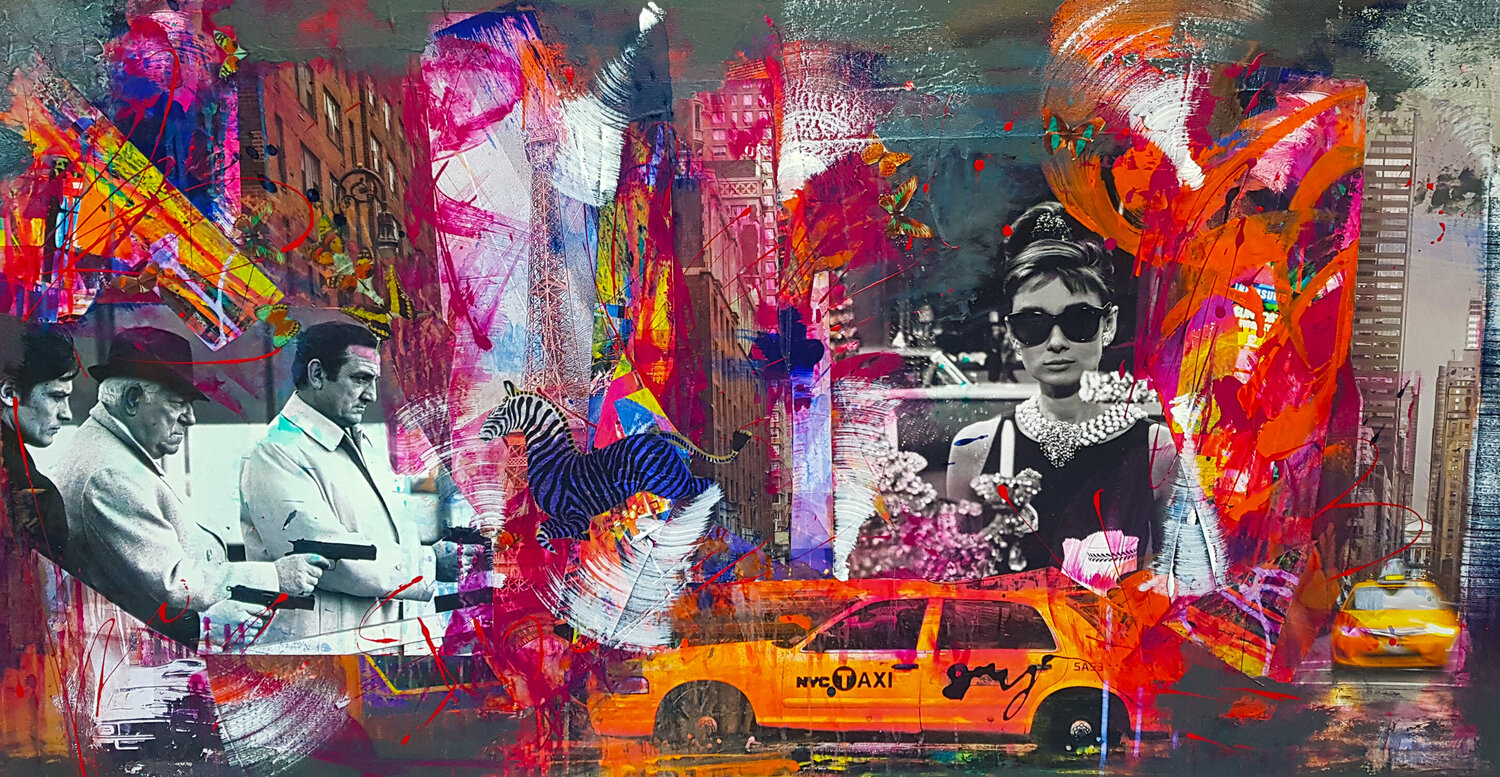 hands up by Simone Monney (2020) : Painting Acrylic, Collage on Canvas ...