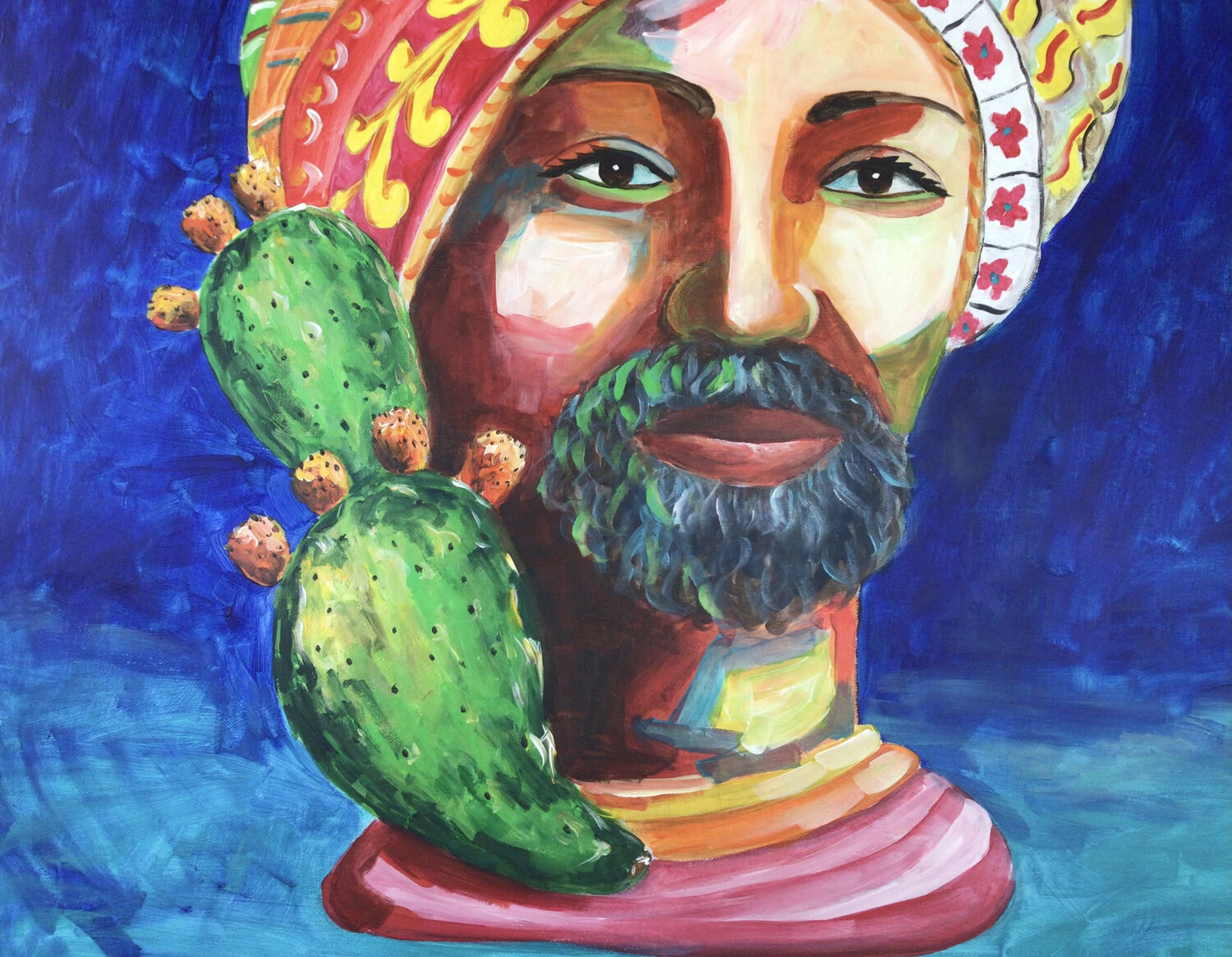 Teste di Moro con fichi d'india by Carmelo Margarone (2022) : Painting ...