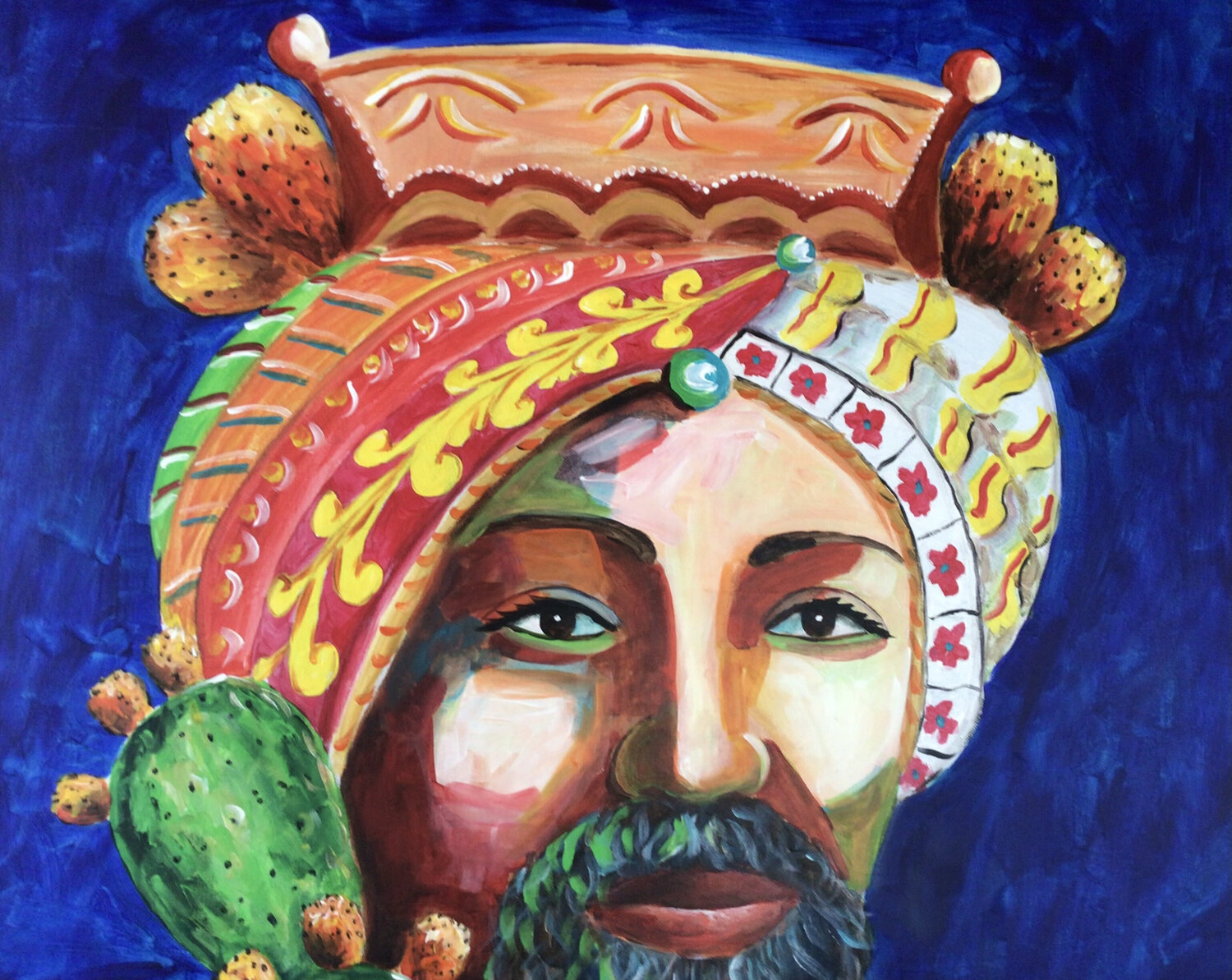 Teste di Moro con fichi d'india by Carmelo Margarone (2022) : Painting ...