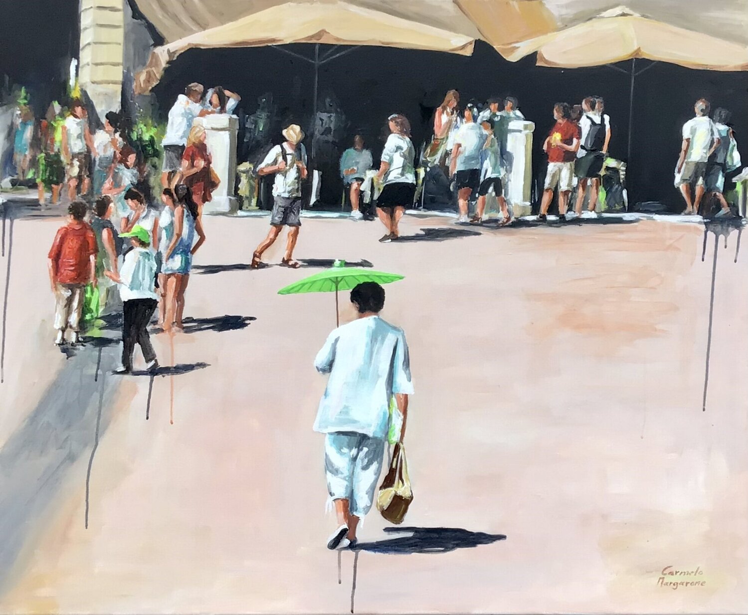 Siena Piazza del Campo von Carmelo Margarone (2023): Malerei Acryl auf ...