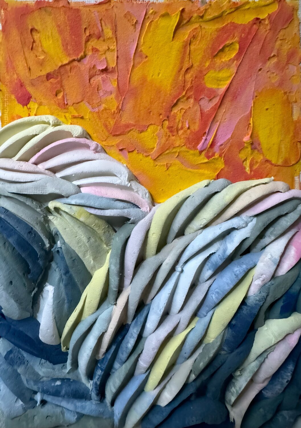 Abstract Mountains Triptych by Gaya Chandrasekaran (2024) : Painting ...