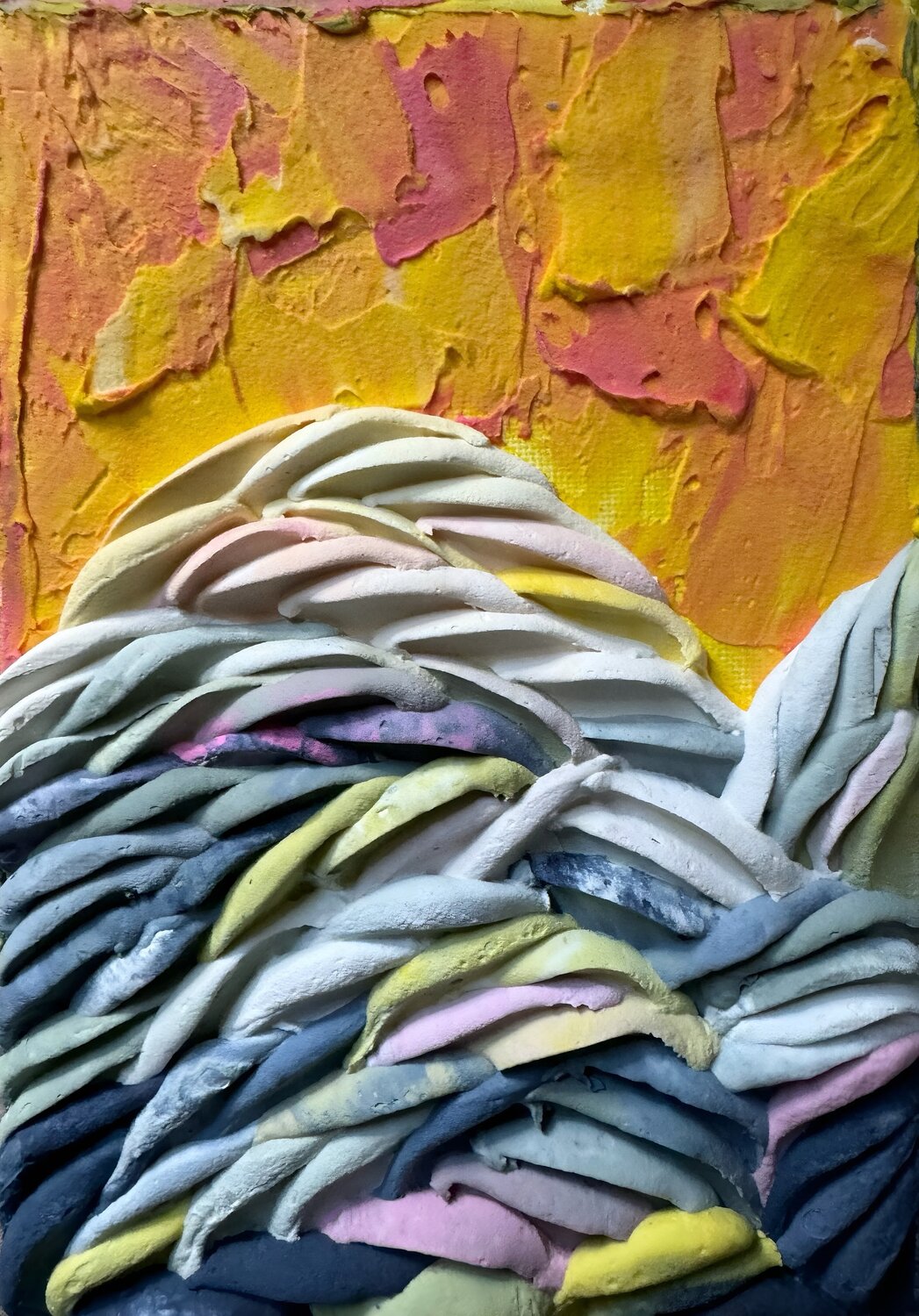 Abstract Mountains Triptych by Gaya Chandrasekaran (2024) : Painting ...