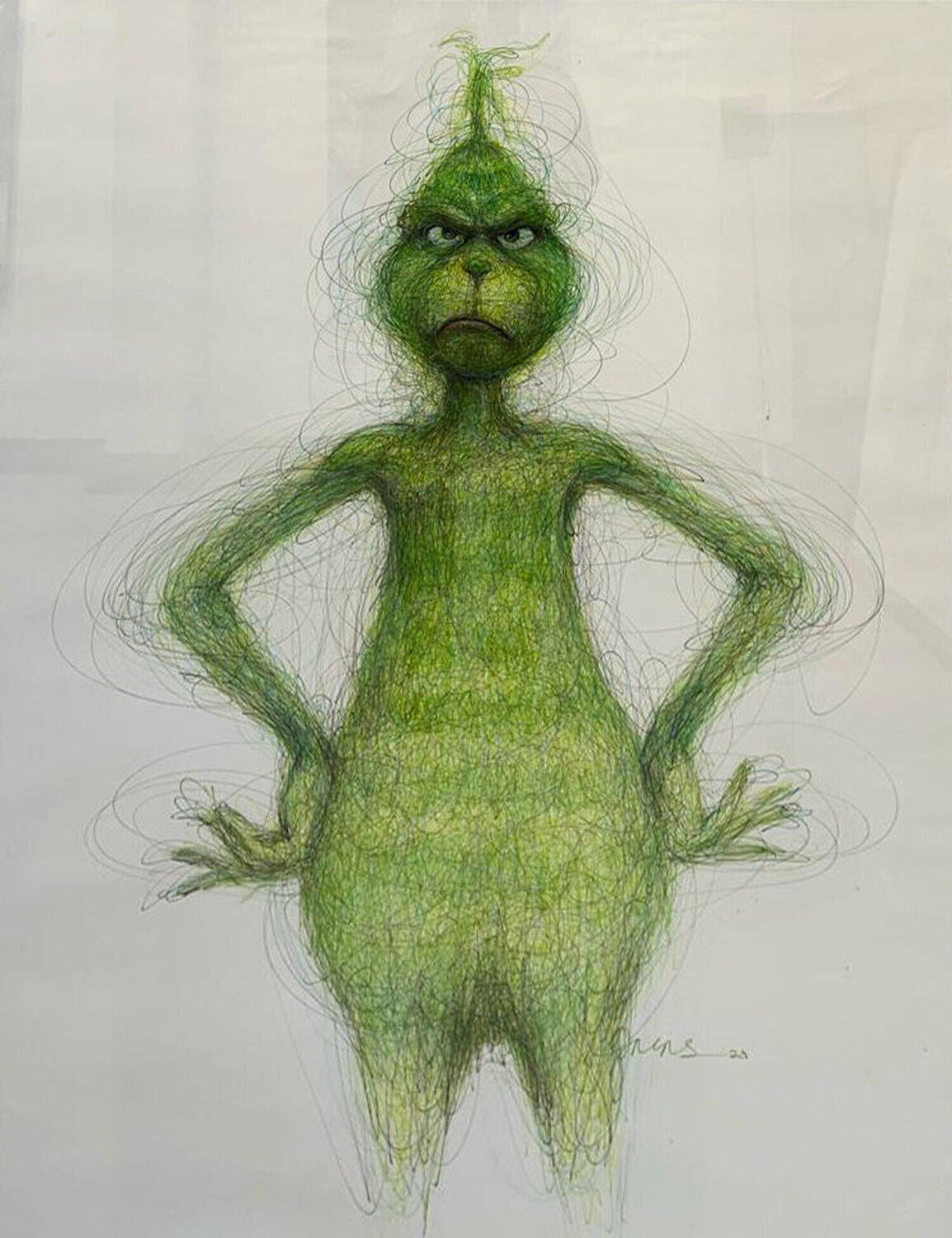 The Grinch by Tony Jagas (2023) : Work on Paper Pen - Singulart
