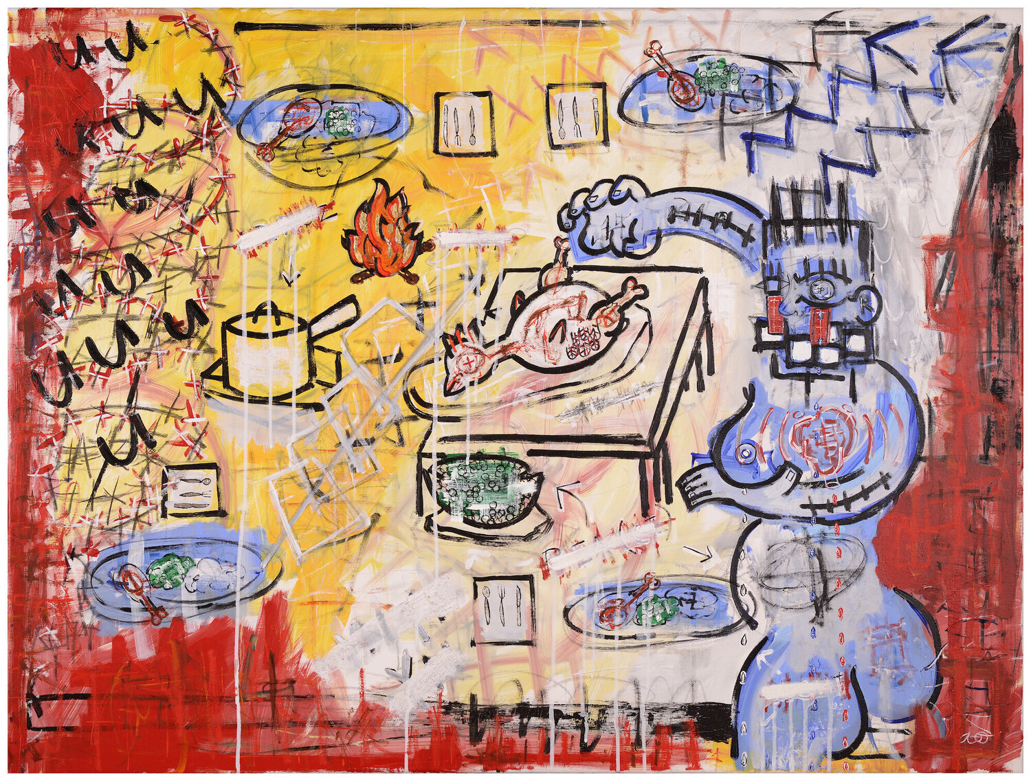 Chicken and Rice by Adam Disbrow (2022) : Painting Acrylic, Oil on ...