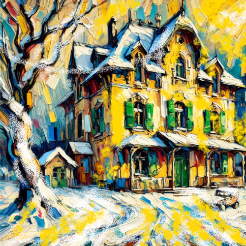 A House in Colmar de Steven Elijah Neuhaus (2025): Pintura Acrílico ...