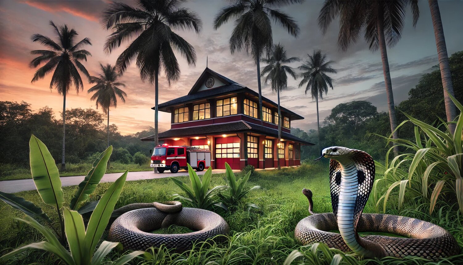 Schlangen unter Palmen kindliche AI Fantasie by Steven Elijah Neuhaus ...