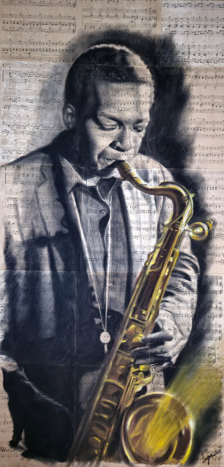 John Coltrane by Inga Yarotskaya (2024) : Drawing Pastel on Paper ...