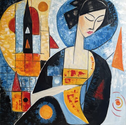 Geometry of Grace: Portrait in Modernist Cubism by Elena Logovinsky ...