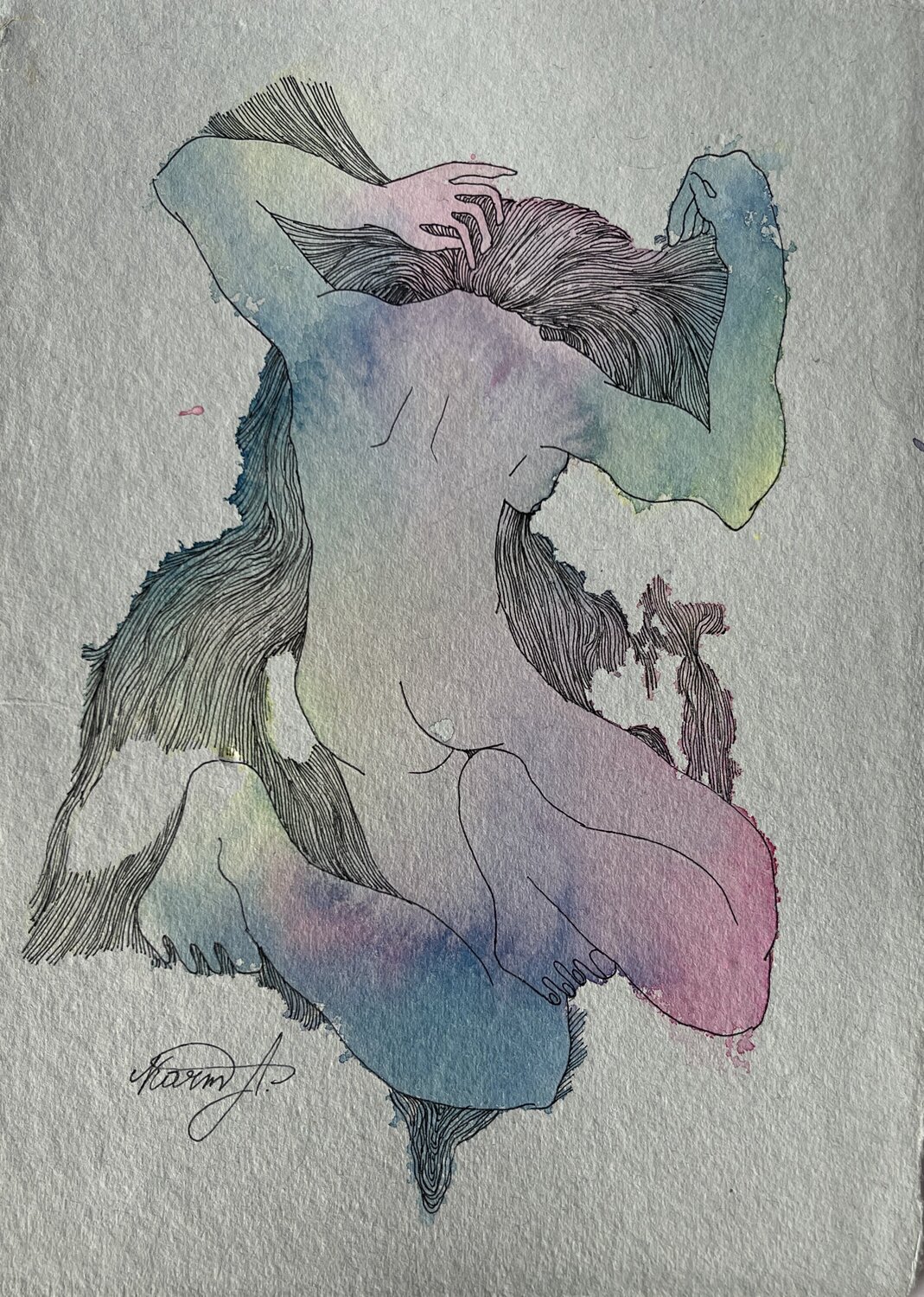 Echoes of the past 2 de Alina Karmadanova (2024): Pintura Acuarela ...