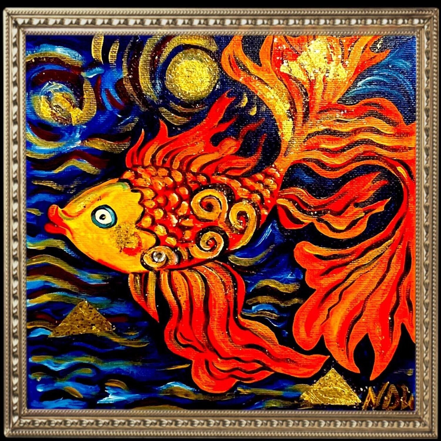 Golden Fish of Money di Natali Deus Universe (2025): Pittura a Olio ...
