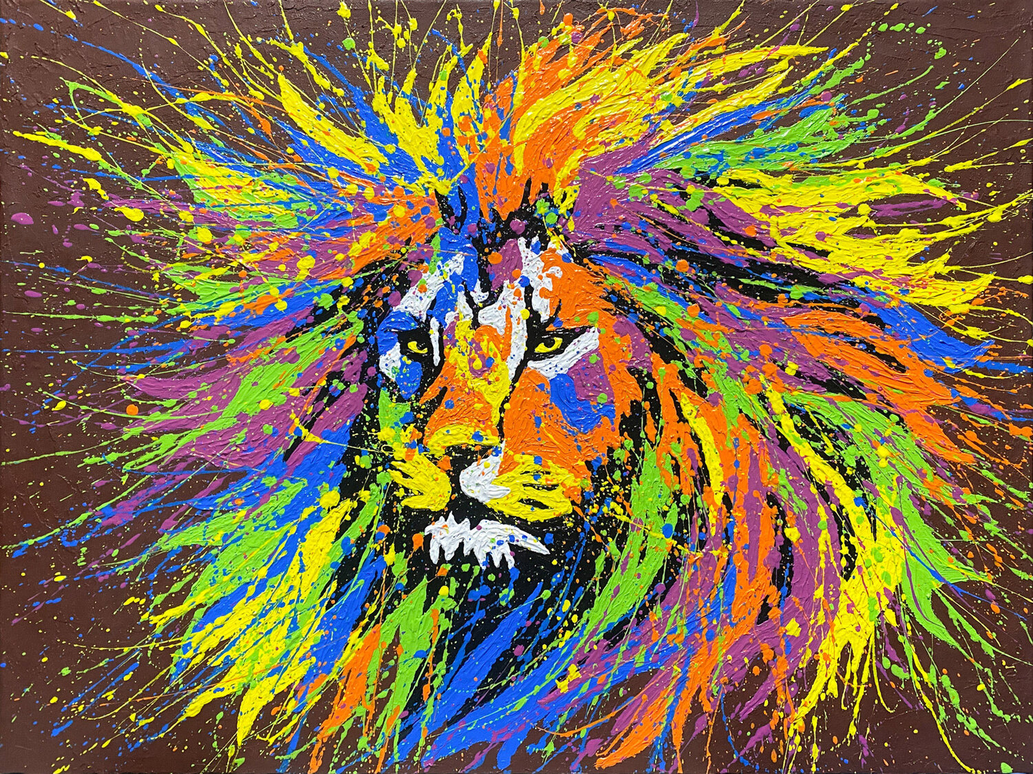 Lion de Yuichi Sato (2023) : Peinture Acrylique sur Toile - Singulart