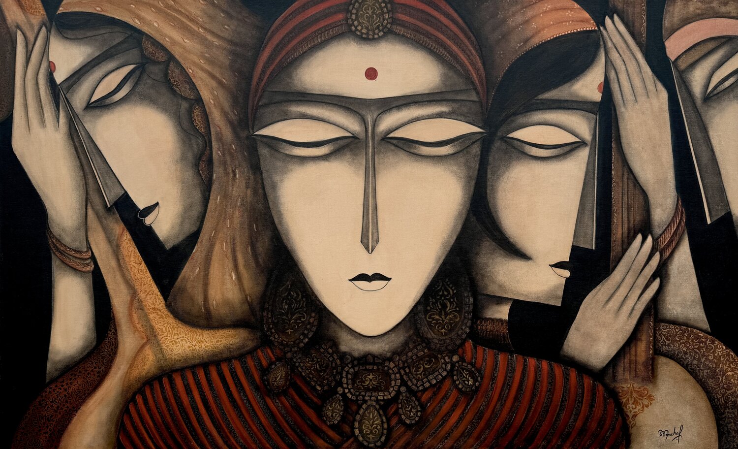 MEHFIL de Aanchal Garg (2024): Pintura Acrílico en Lienzo - Singulart