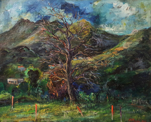 The dry tree by Petraq Pecani (2014) : Painting Oil on Canvas - Singulart