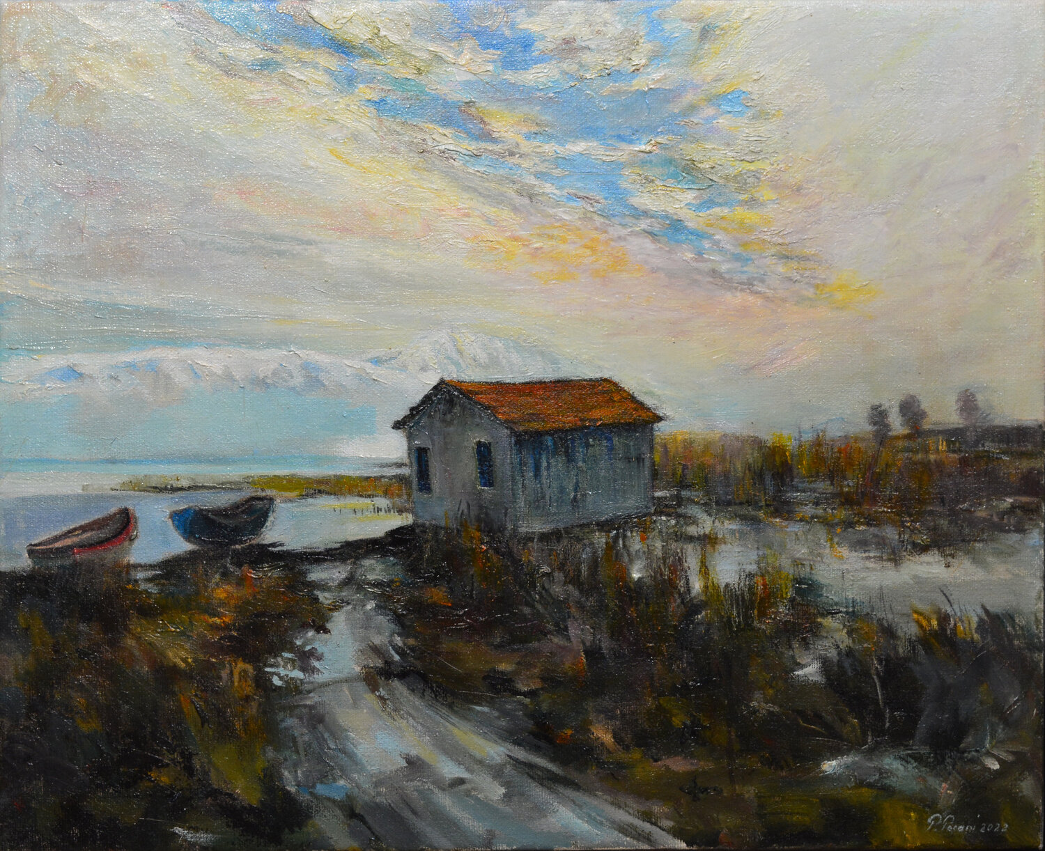 the fisherman's house by Petraq Pecani (2022) : Painting Oil on Canvas ...