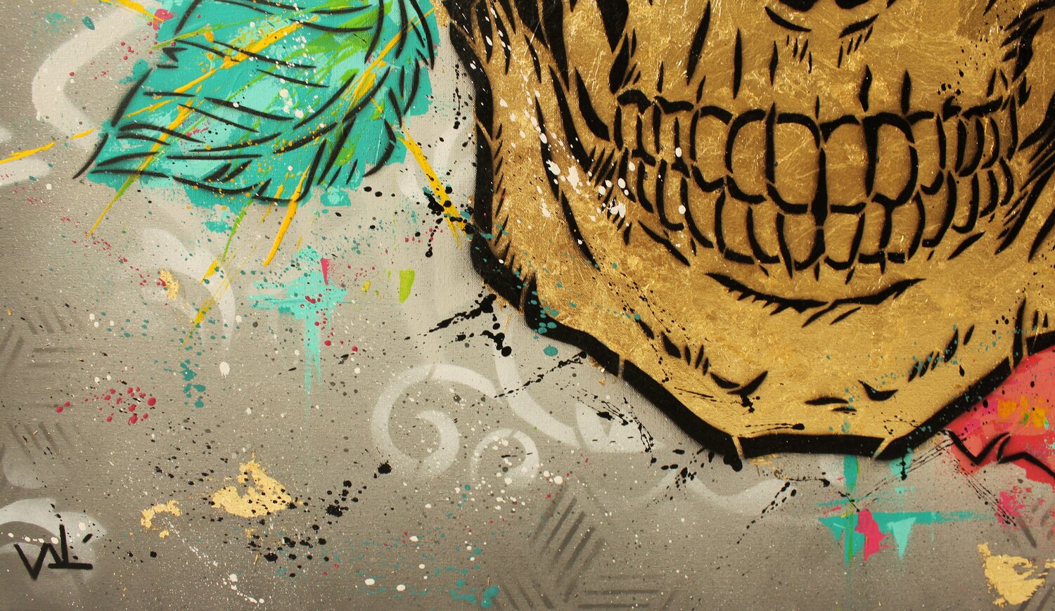 Gold Calavera by Valérian Lenud (2020) : Painting Acrylic, Spray Paint ...