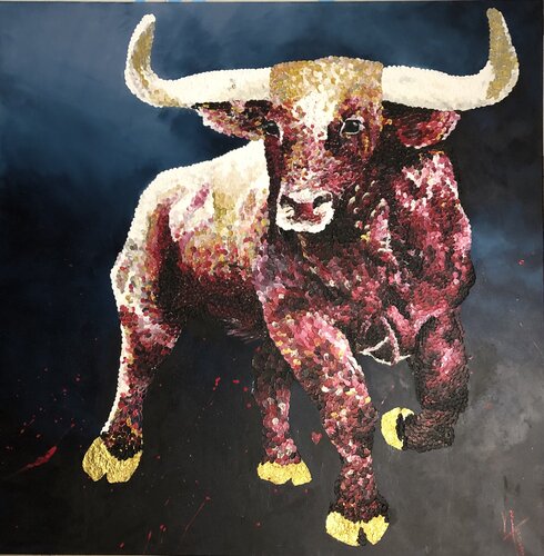 Power Bull de Nadia Trautmann (2022): Pintura Acrílico, Dorados en ...