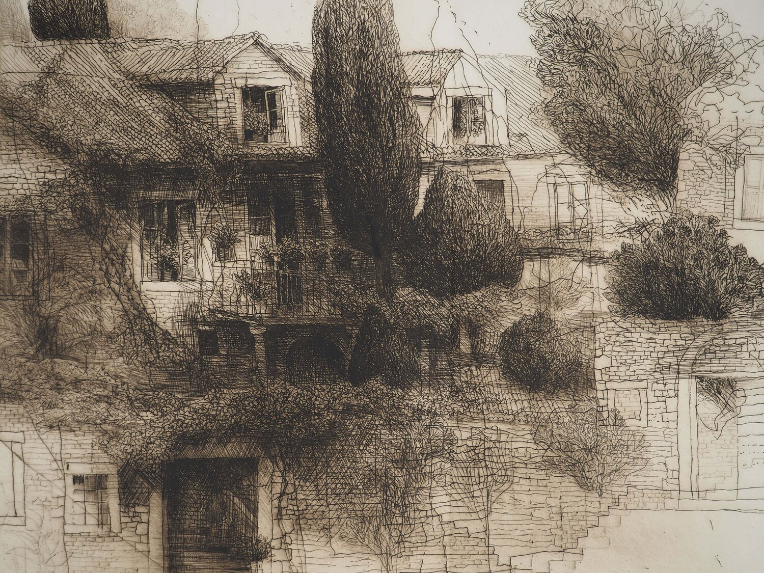 La maison en pierre, by Safet Zec (1998) : Print Engraving - Singulart