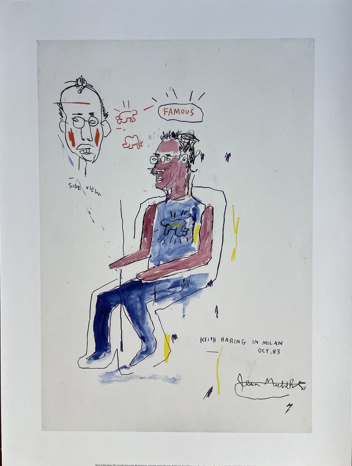 ean Michel Basquiat (1960-1988), Sketch of Keith Haring, 1983 ...