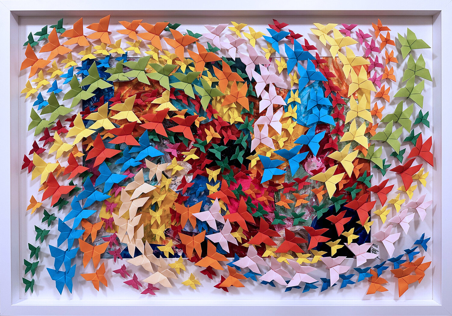 FLY AWAY... (ORIGAMI 2023) by Olivier Messas (2023) : Work on Paper Acrylic, Collage on ...