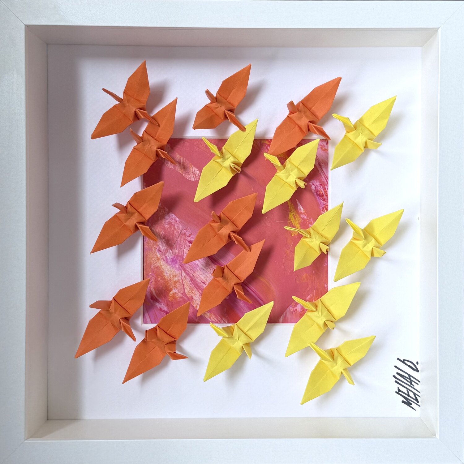 L’envolée de lumière… (ORIGAMI 2025) by Olivier Messas (2025) : Work on Paper Acrylic, Collage ...