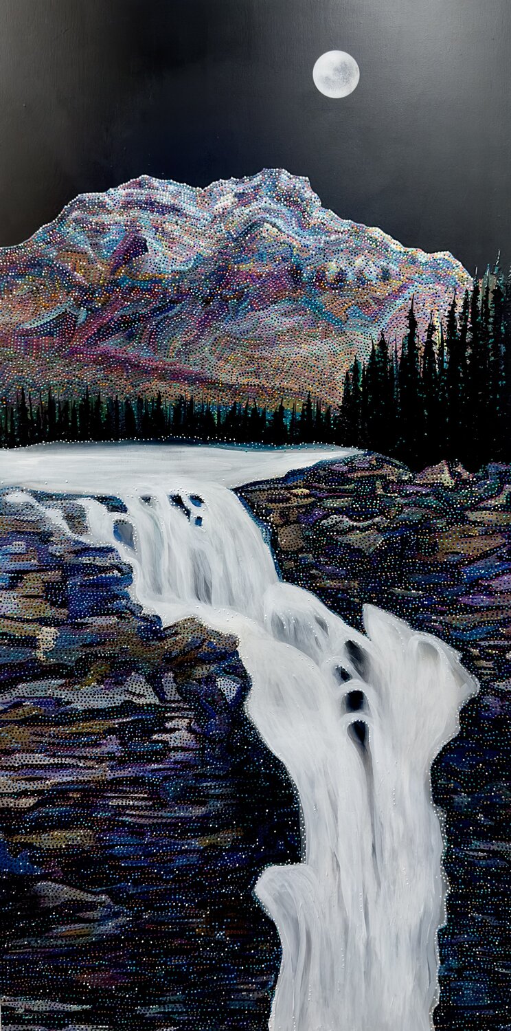 Athabasca Twilight by Erin Conn (2024) : Painting Acrylic, Ink on Wood ...