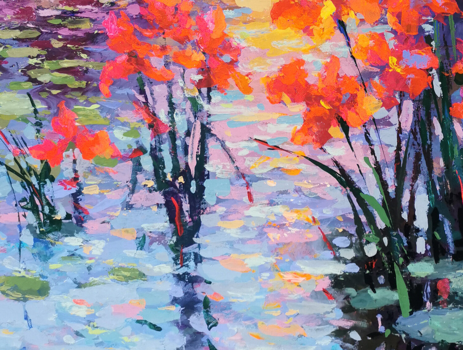 Lake at sunset 2 by Dmitry Spiros (2025) : Painting Acrylic, Oil on ...