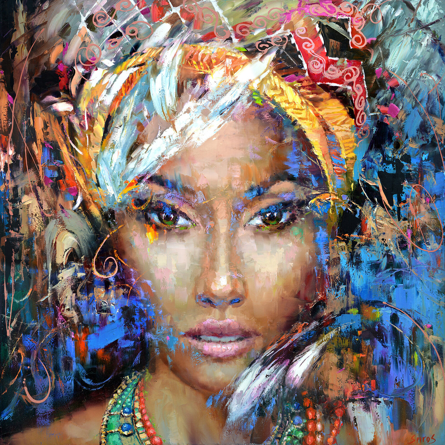 Leila by Dmitry Spiros (2022) : Painting Acrylic, Oil on Canvas - Singulart