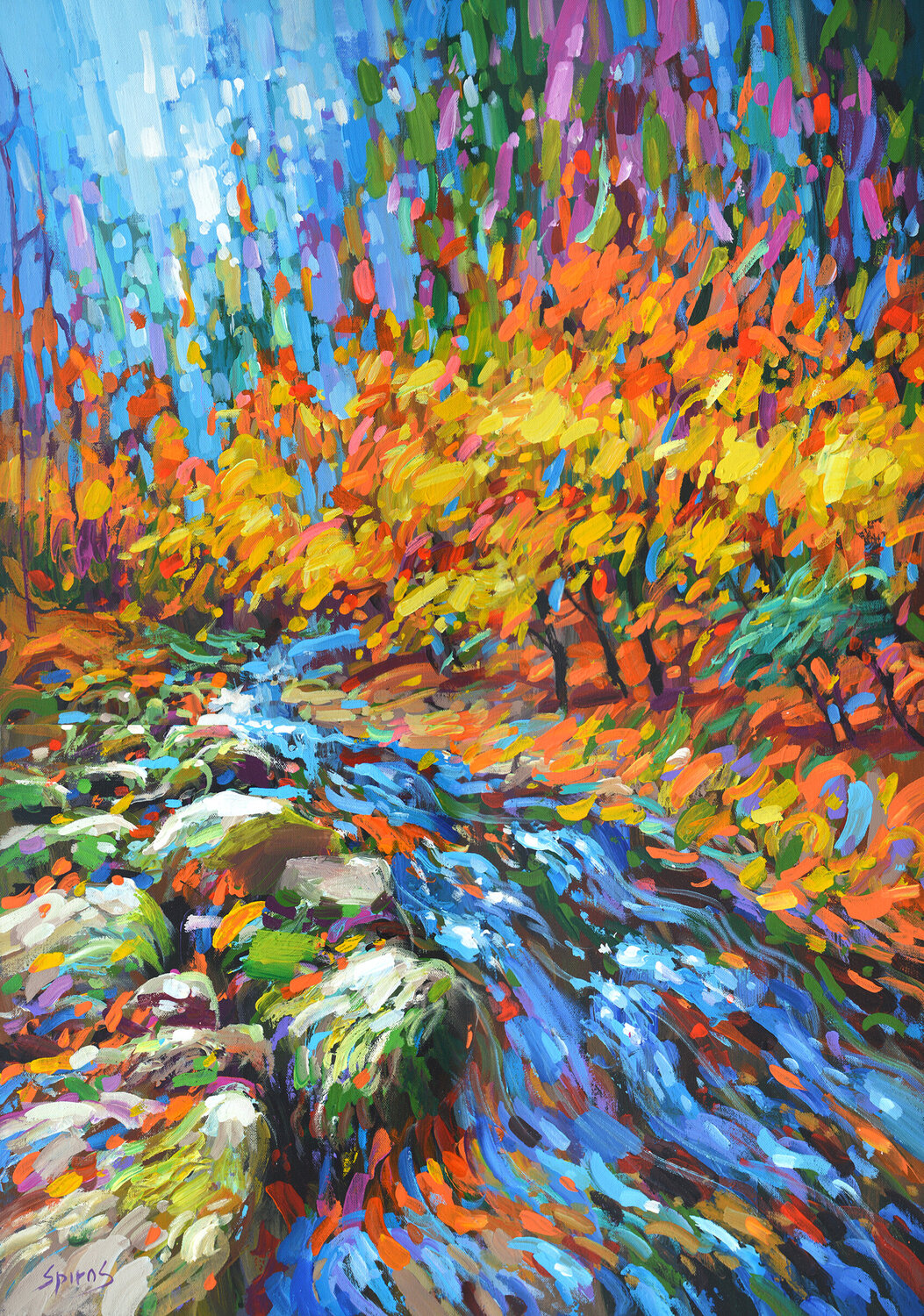 Mountain stream de Dmitry Spiros (2023): Pintura Acrílico, Óleo en ...