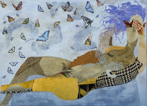 Heading Down the Rabbit Hole by Mona Dworkin (2022) : Painting Acrylic ...