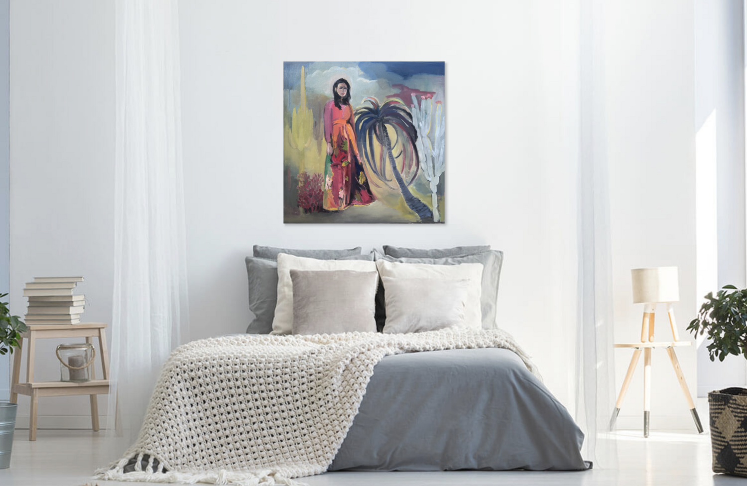 Cactus Flowers by Arun Prem (2023) : Painting Oil, Charcoal on Canvas ...