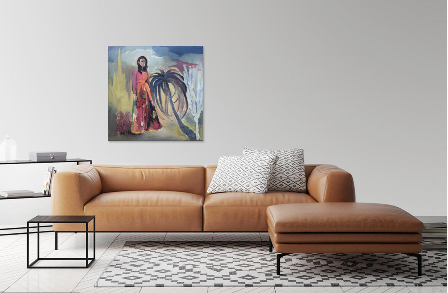 Cactus Flowers by Arun Prem (2023) : Painting Oil, Charcoal on Canvas ...