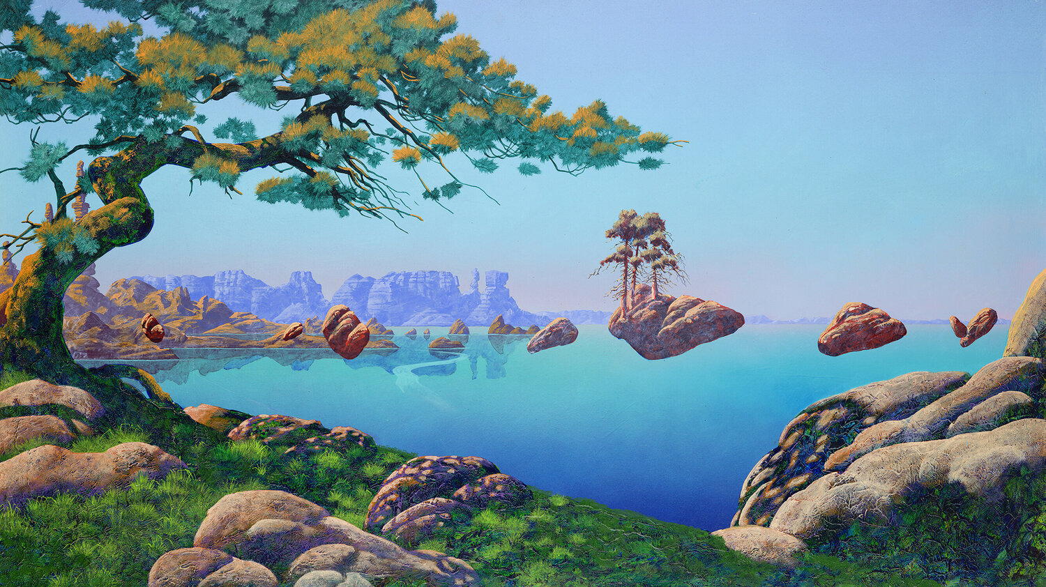 Inland Sea 2 de Roger Dean (1996): Pintura Otros materiales - Singulart