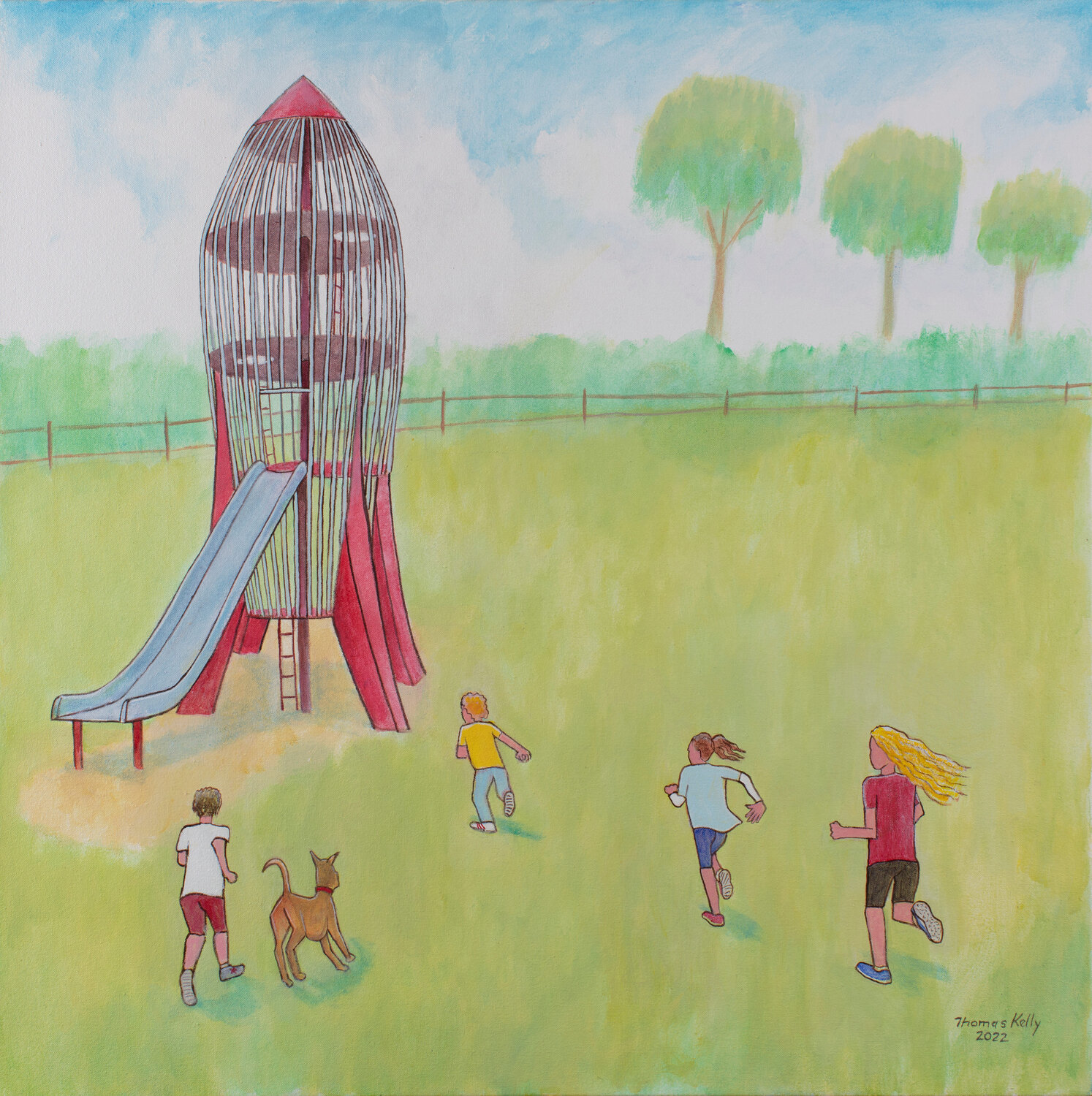 Rocket Slide by Thomas Kelly (2022) : Painting Acrylic - Singulart