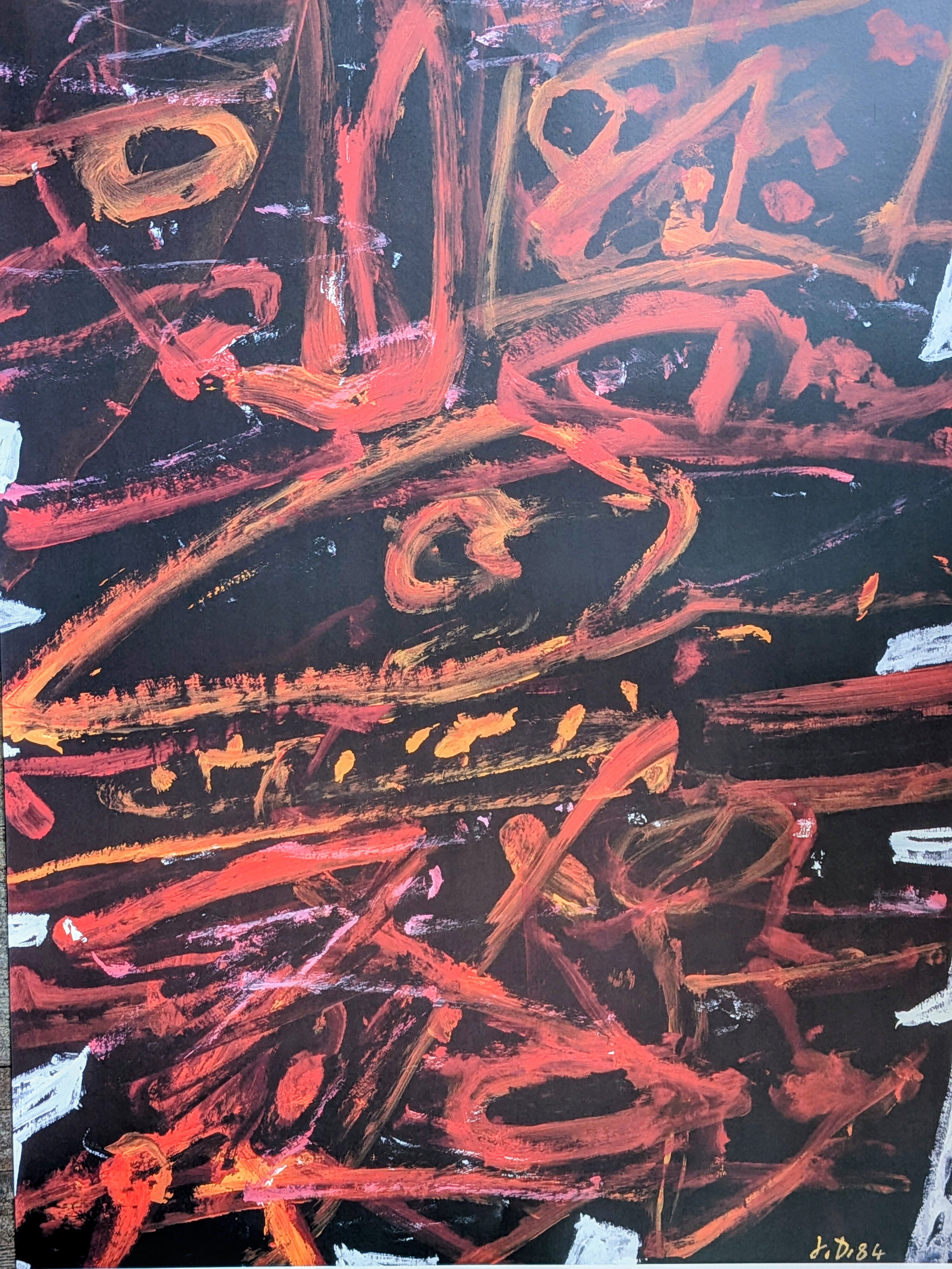 Jean Dubuffet - Vibtage original poster in offset lithograph, 1985 di ...